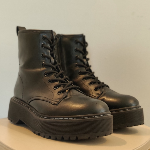 Target | Shoes | Womens Target Black Combat Boots | Poshmark